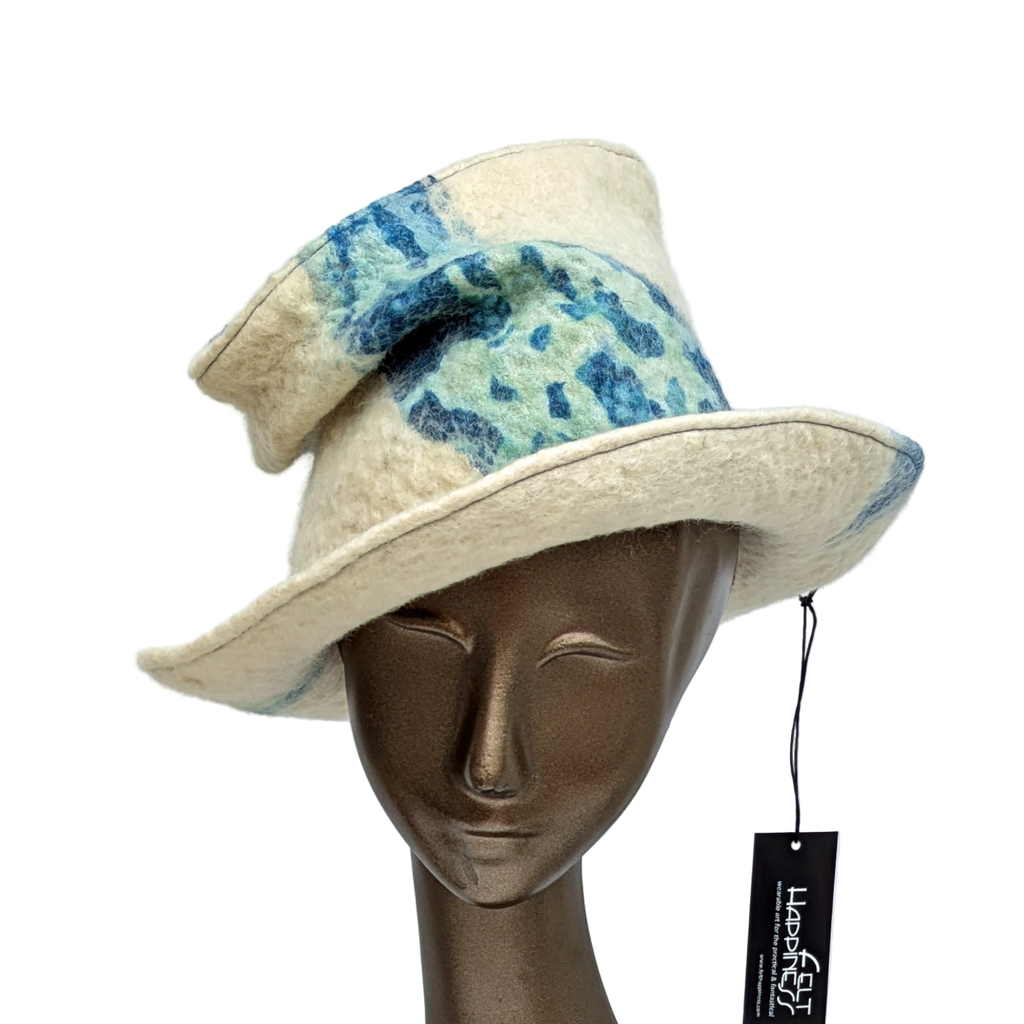 Crushed Top Brimmed Hat-Irish Wool-'Gurteen Bay'| FeltHappiness Hats