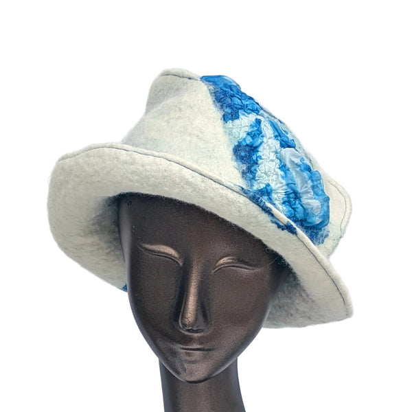 Irish Wool Fedora with Cyanotype Seaweed-'Culdeff Beach'| FeltHappiness ...