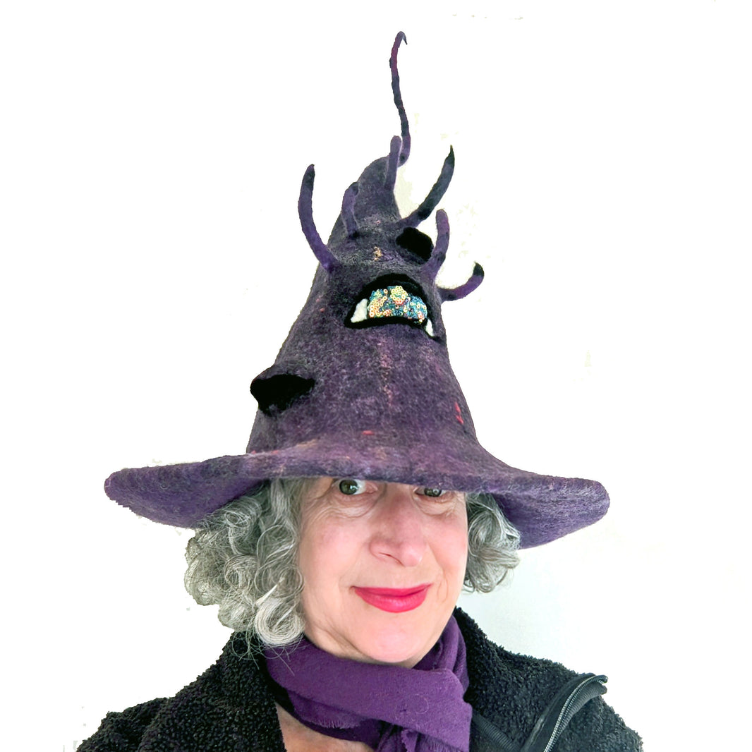 Tall Hand Felted Wizard Fantasy Hats of Merino Wool – FeltHappiness Hats