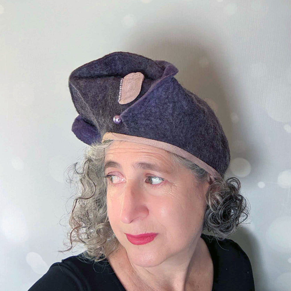 Purple Exclamation Mark Beret | FeltHappiness Hats