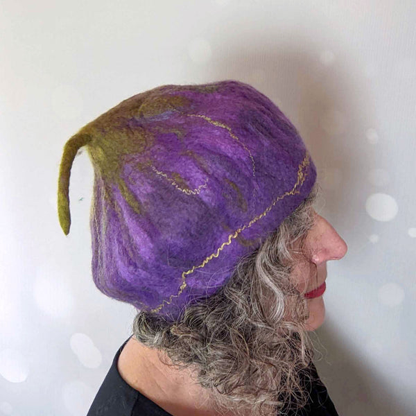 Purple Fig Hat Medium Large | FeltHappiness Hats