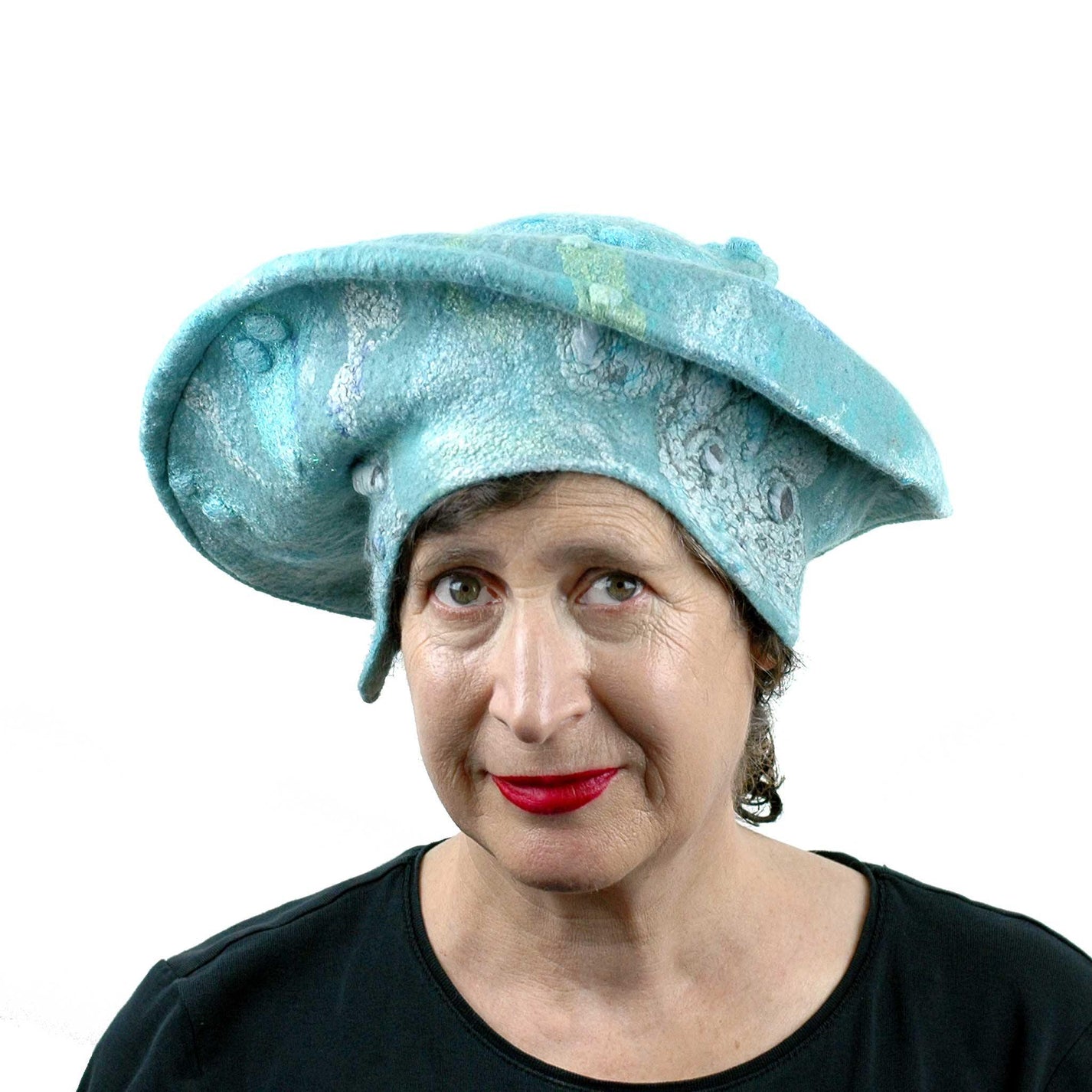 Seafoam Green Medieval Style Felted Hat that Covers Ears ...