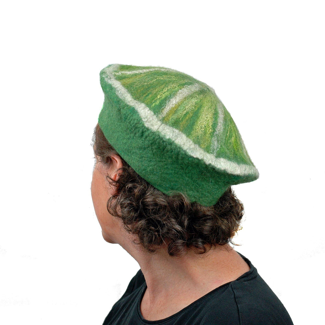 Slice of Lime Felted Beret Hat | FeltHappiness Hats